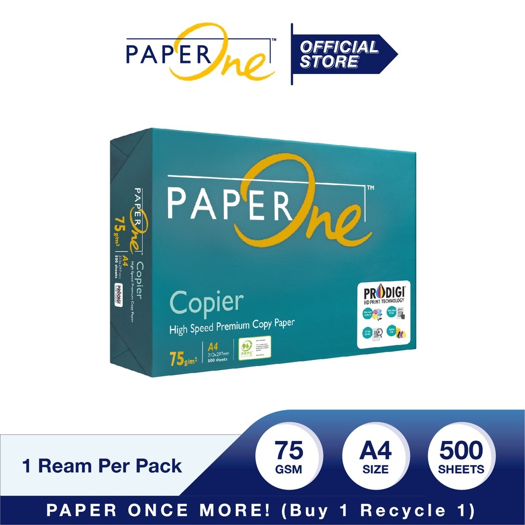 Jual PaperOne Kertas A4 75gr Copier 1 Rim (500 lembar) Kertas HVS A4 Kertas Fotocopy | Shopee ...