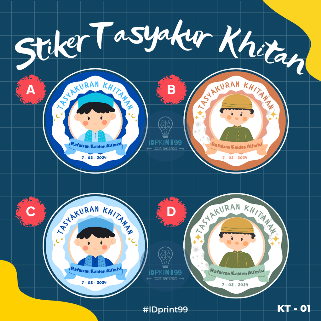 Jual (50pc) STIKER TASYAKUR KHITANAN CUSTOM | LABEL TASYAKUR KHITANAN 5 ...