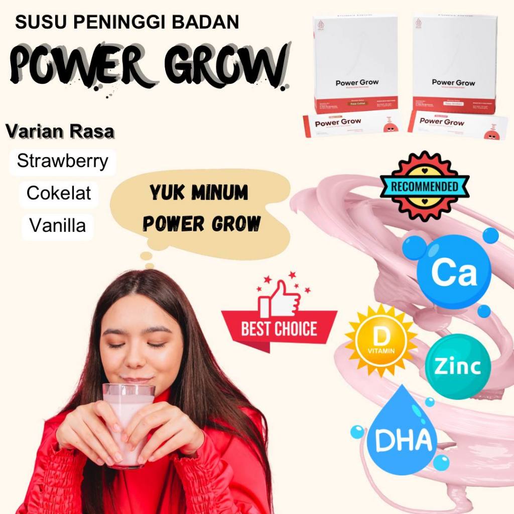 Jual 1 Box POWERGROW isi 10 sachet Minuman Susu Peninggi Badan ...