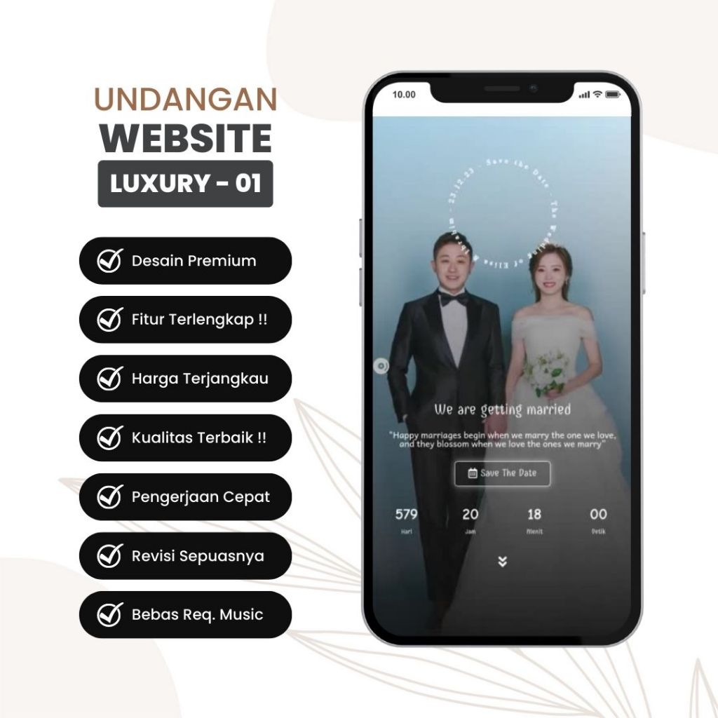 Jual Undangan Digital Website Pernikahan Tema Luxury 01 Undangan Web ...