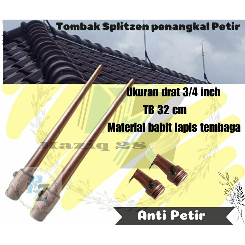 Jual Penangkal Petir 32cm Uk ¾ / Tombak Splitzen Penangkal Petir 32cm ...