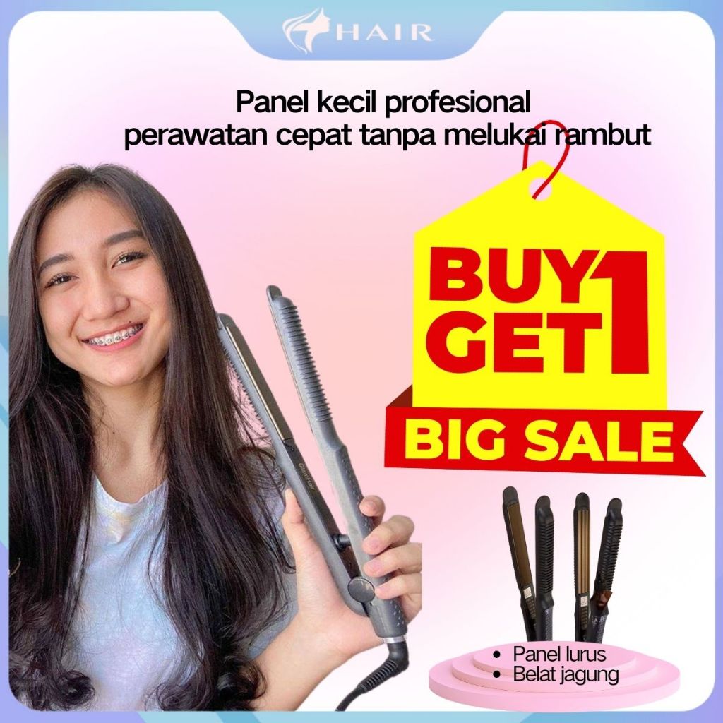 Jual HIR-0012 Catokan rambut Glamhair 3 in1 Hair Styling Crimper Iron ...