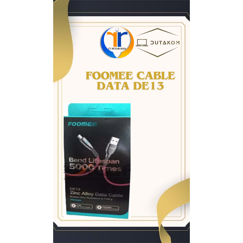 Jual KABEL DATA FOOMEE DE13 (WARNA BLACK CEMERLANG) | Shopee Indonesia