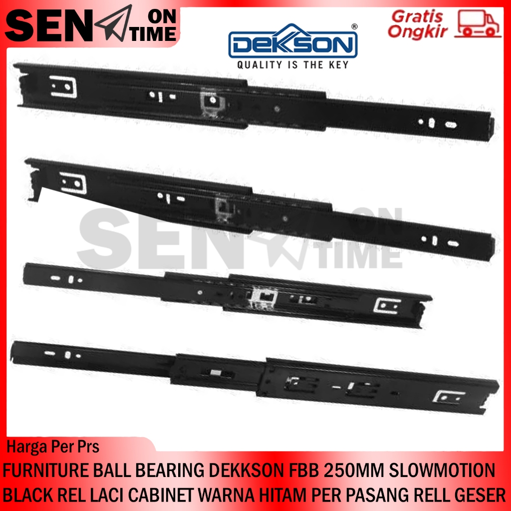 Jual FURNITURE BALL BEARING DEKKSON FBB 250MM SLOWMOTION BLACK REL LACI ...