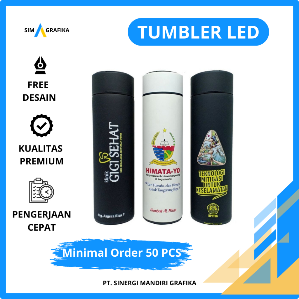 Jual Tumbler Aluminium LED Premium - CUSTOM Printing UV/ grafir - FREE ...
