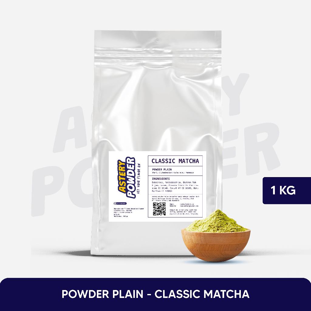 Jual Astery Powder - 1KG Classic Matcha Powder Plain / Matcha Plain Powder Drink / Bubuk Matcha ...