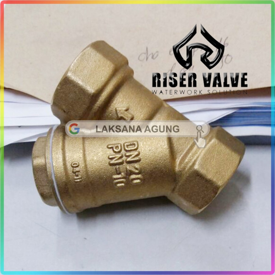 Jual Y Strainer brass PN16 1/2 inch Riser | Y Strainer kuningan 1/2 ...