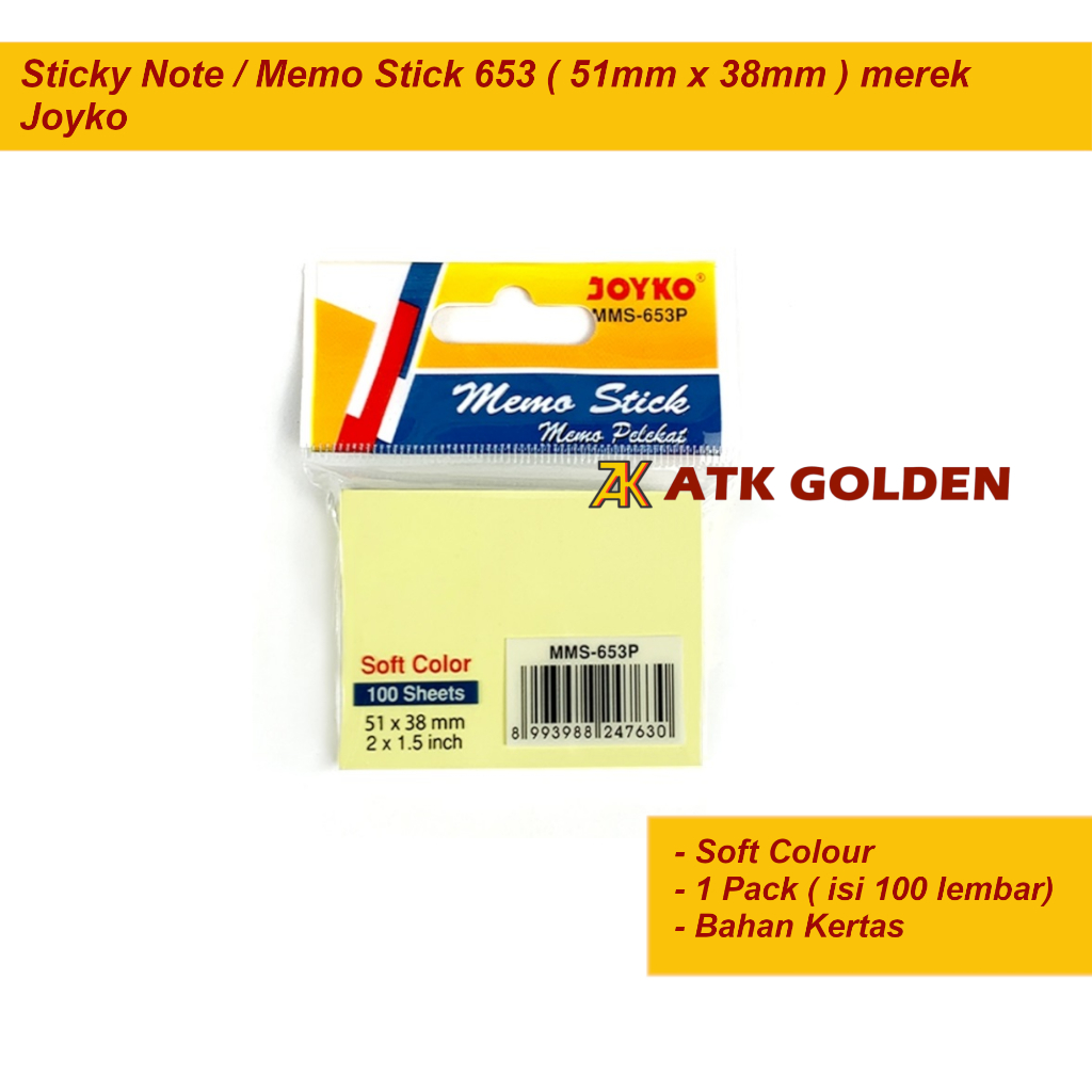 Jual Sticky Note/Memo Stick 653 Ukuran Kecil | Shopee Indonesia