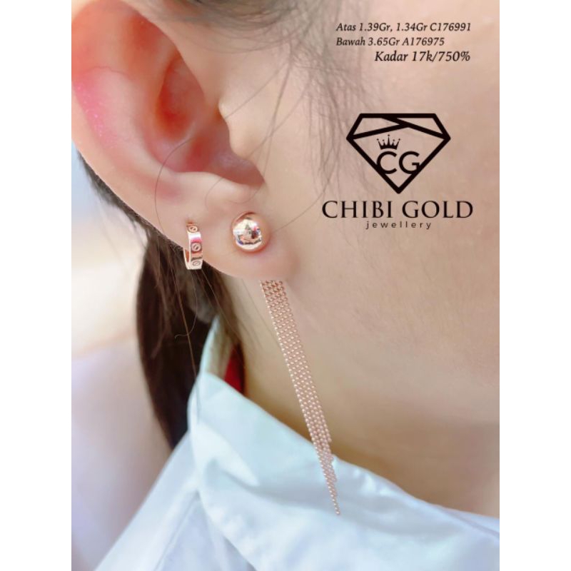Jual CHIBI GOLD - Anting terbaru emas 750 kadar 17k C176991 - chibigold ...