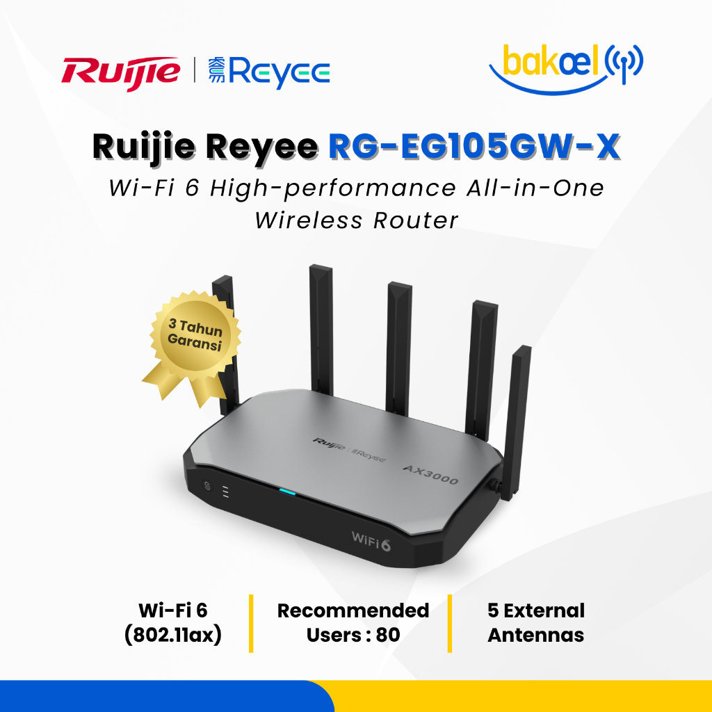 Jual Ruijie Reyee RG-EG105GW-X - Wi-Fi 6 AX3000 All-in-One Wireless Router | Shopee Indonesia