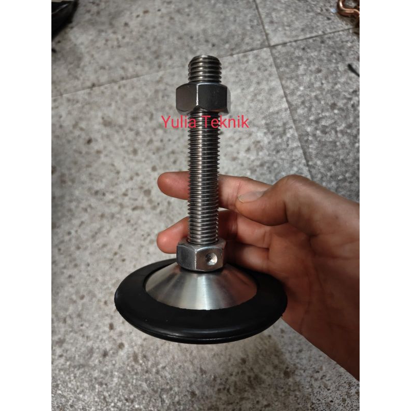 Jual kaki meja stainless m16x150 dia 82mm + Karet M16 Full Stainless 304/ adjuster stainless ...