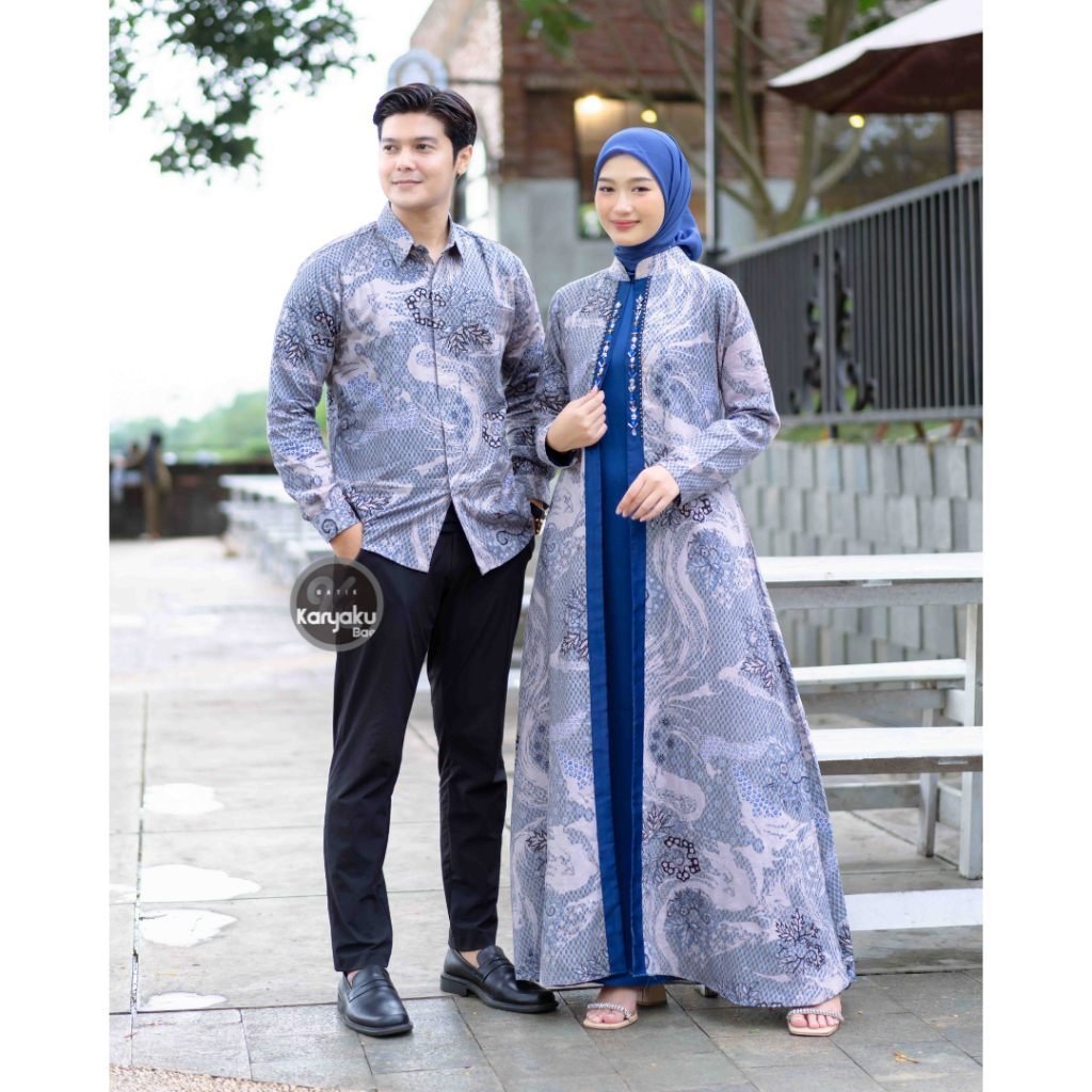 Jual couple gamis batik premium gamis kondangan gamis tunangan | Shopee ...