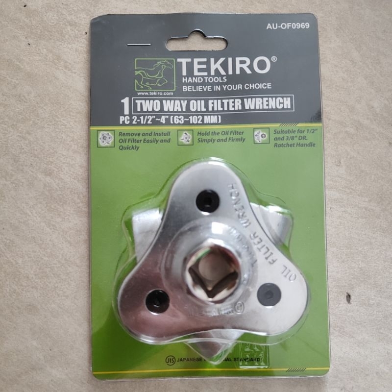 Jual Tekiro Kaki 3 Kunci Pembuka Filter Oli Universal 2 Two Way Oil ...