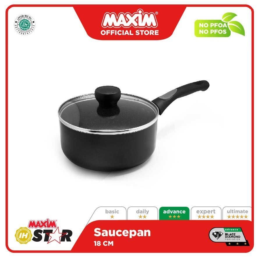 Jual Maxim IH Star Panci Susu / Sauce Pan 18 cm Tutup Kaca (125828 ...