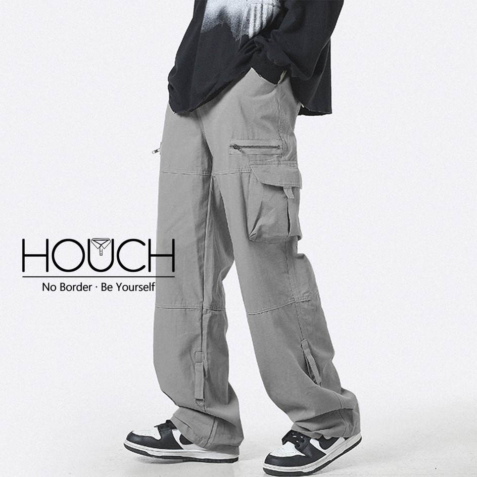 Jual Houch COD Celana cargo pria reguler fit pinggang karet Longgar Celana cargo panjang pria ...