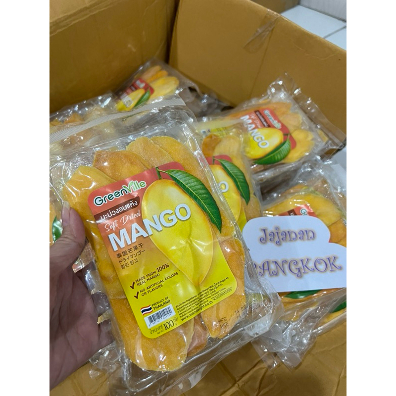 Jual READY Dried Mango Thailand GREENVILLE 100gr dry mango snack ...