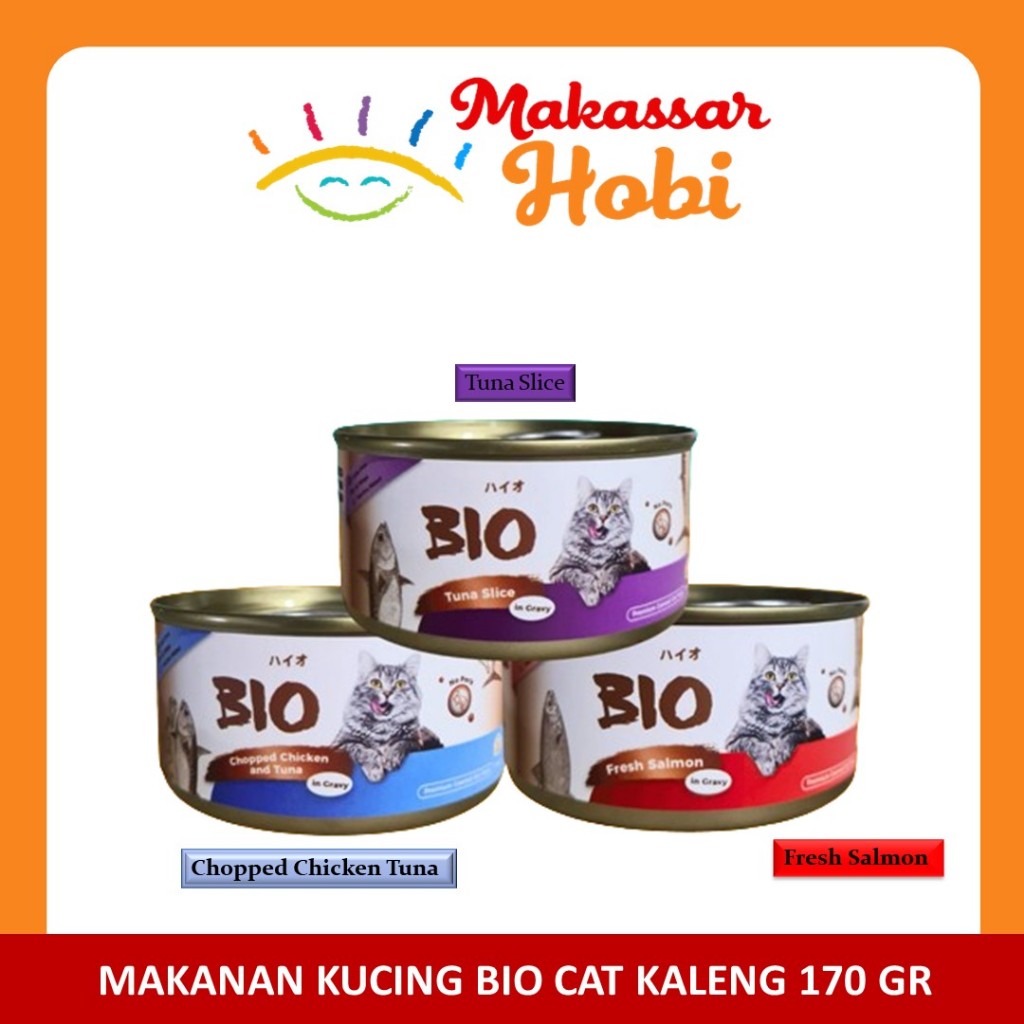 Jual Bio Cat Kaleng 170gr Makanan Kucing Basah Wet Food Tuna Salmon ...