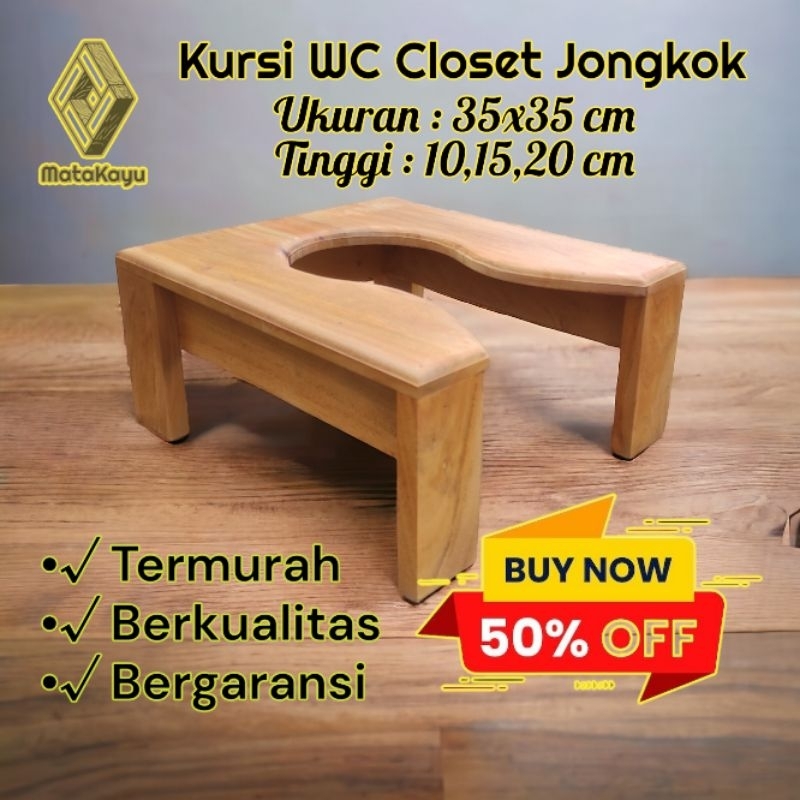 Jual kursi toilet wc duduk portable kursi kayu BAB lansia ibu hamil ...
