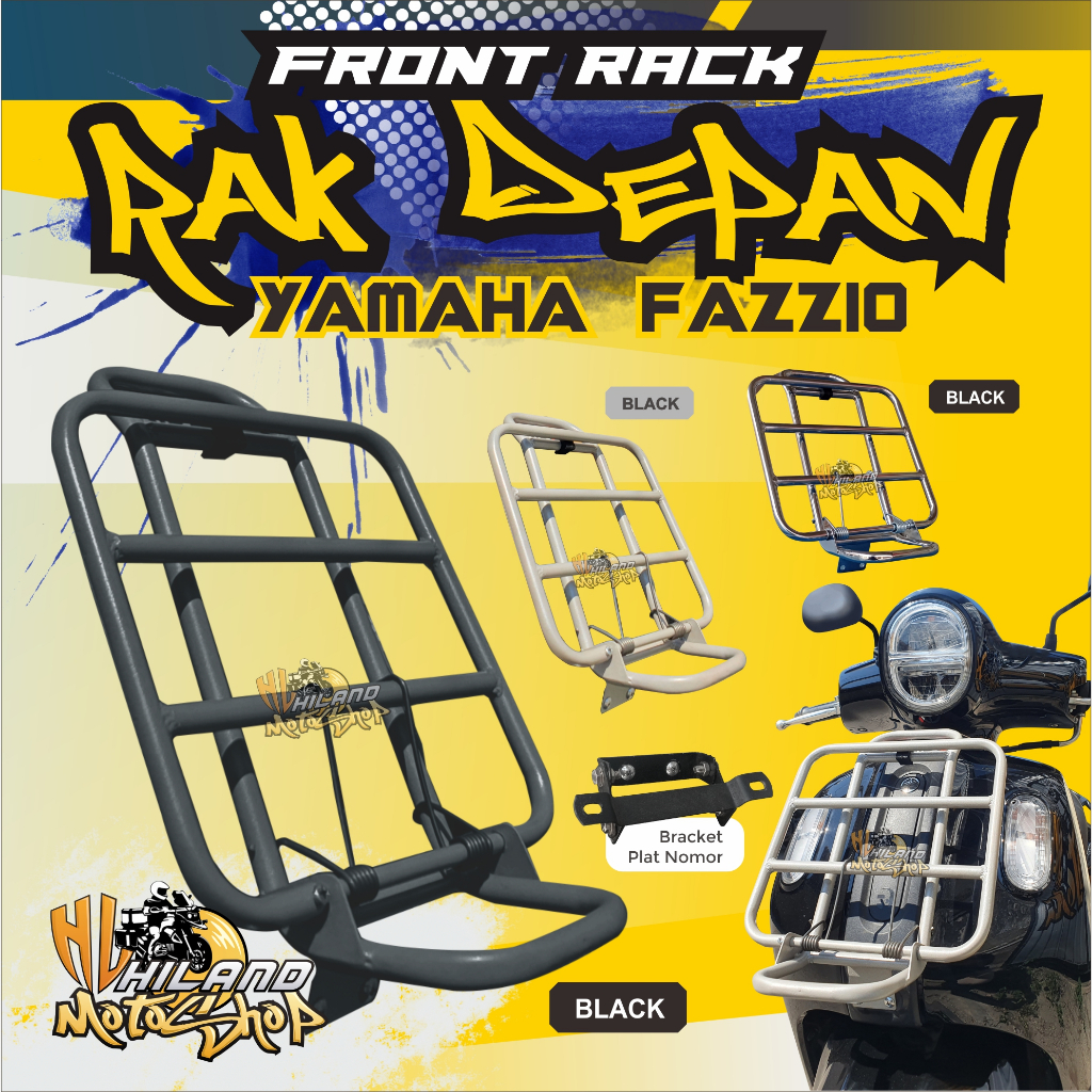 Jual Rak Depan Fazzio Front Rack Fazzio silver black Chrome | Shopee ...