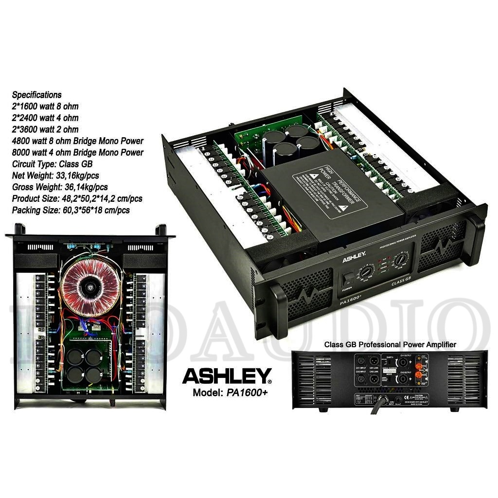 Jual Power Amplifier Ashley PA1600 PA 1600 Class GB ORIGINAL | Shopee ...