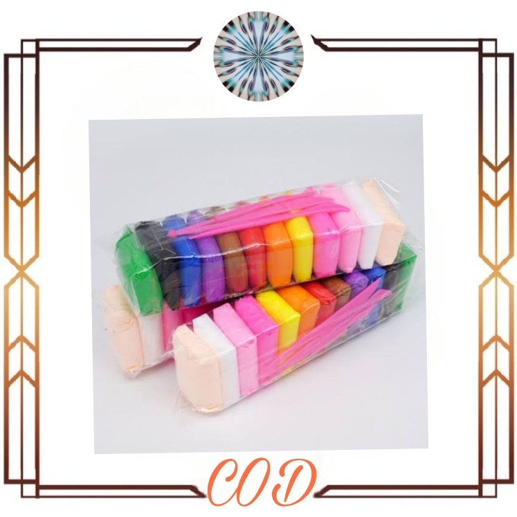 Jual (COD)Clay Polymer Mainan Anak (12 pcs) Edukasi SLIME Clay Dough ...