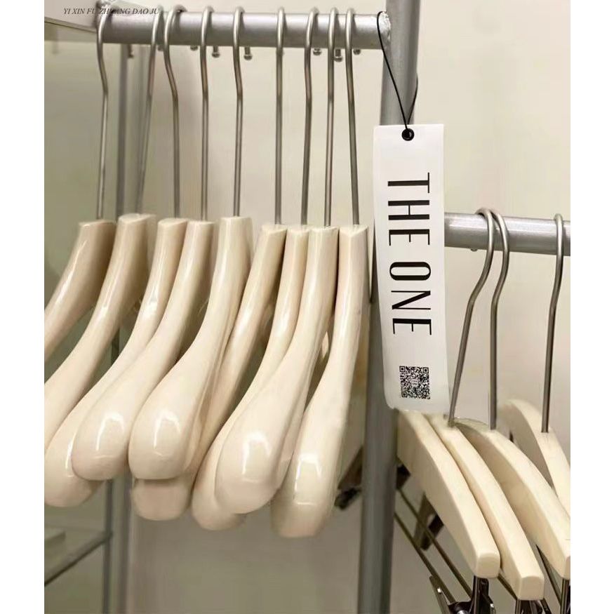 Jual Gantungan baju kayu premium Hanger butik display cream hanger ...
