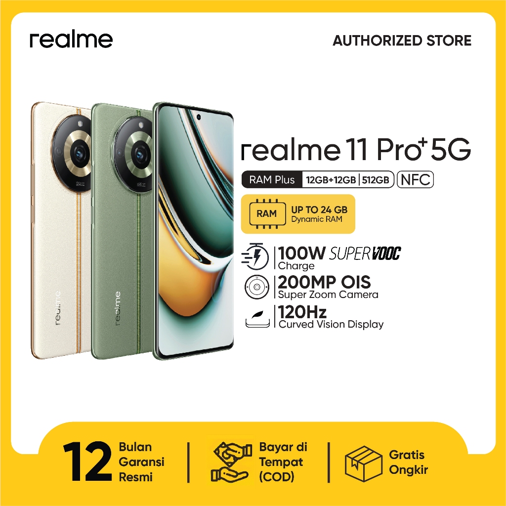 Jual Realme 11 Pro+ 12GB+12GB* | 512GB Garansi Resmi (200MP OIS ...