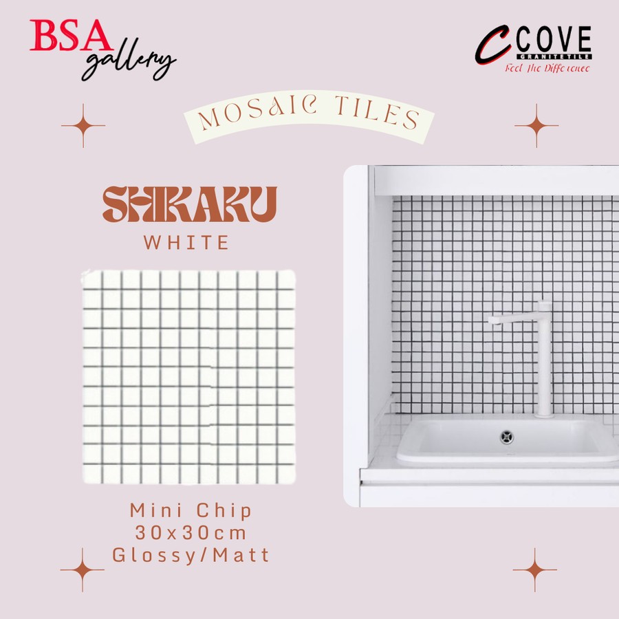 Jual MOSAIC TILES SMALL SQUARE WHITE / KERAMIK MOZAIK KOTAK PUTIH ...