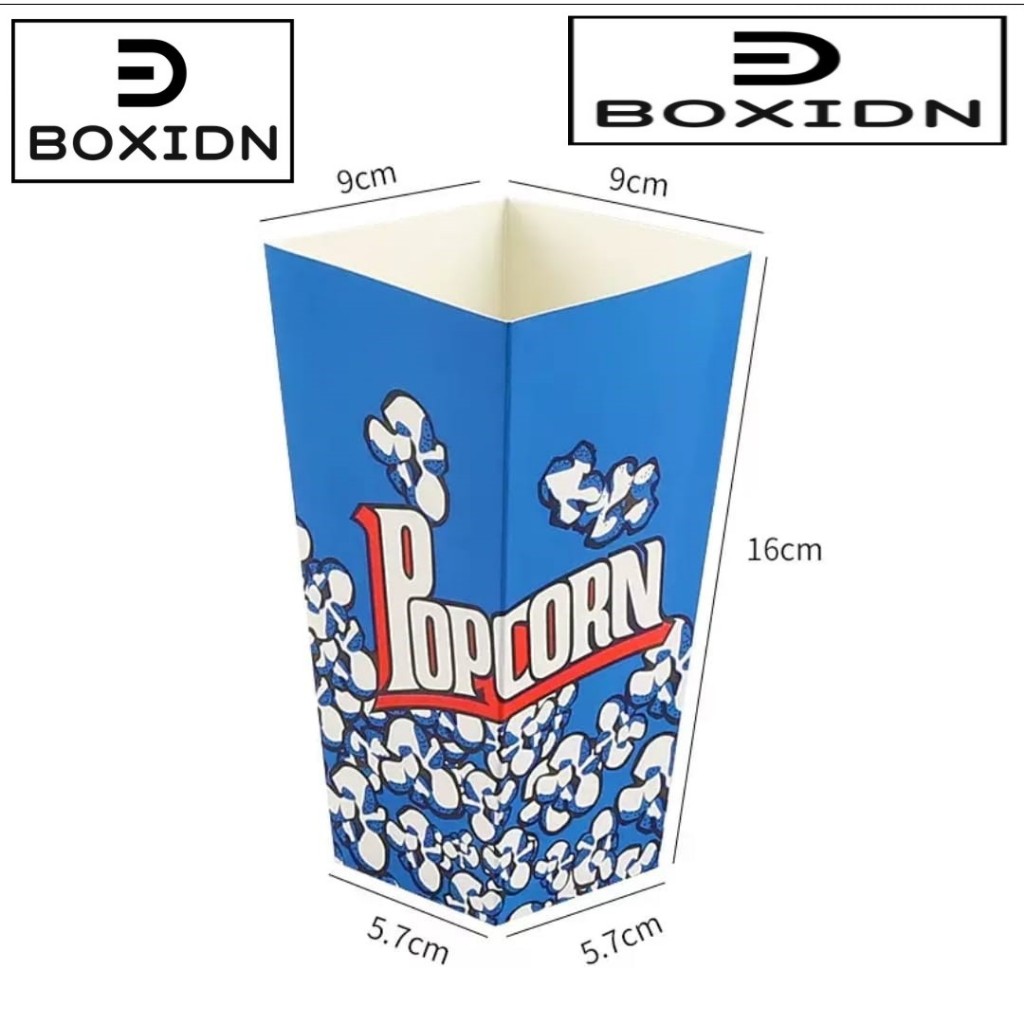 Jual 10PCS Box Popcorn Termasuk Plastik Bungkus 9x9x16 cm Food Grade ...