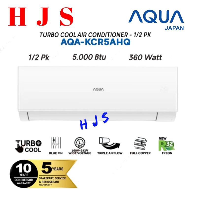 Jual AC AQUA 1/2 PK (0.5 PK) AQA-KCR5FQAL TURBO COOL R32 ANTI KOROSI | Shopee Indonesia
