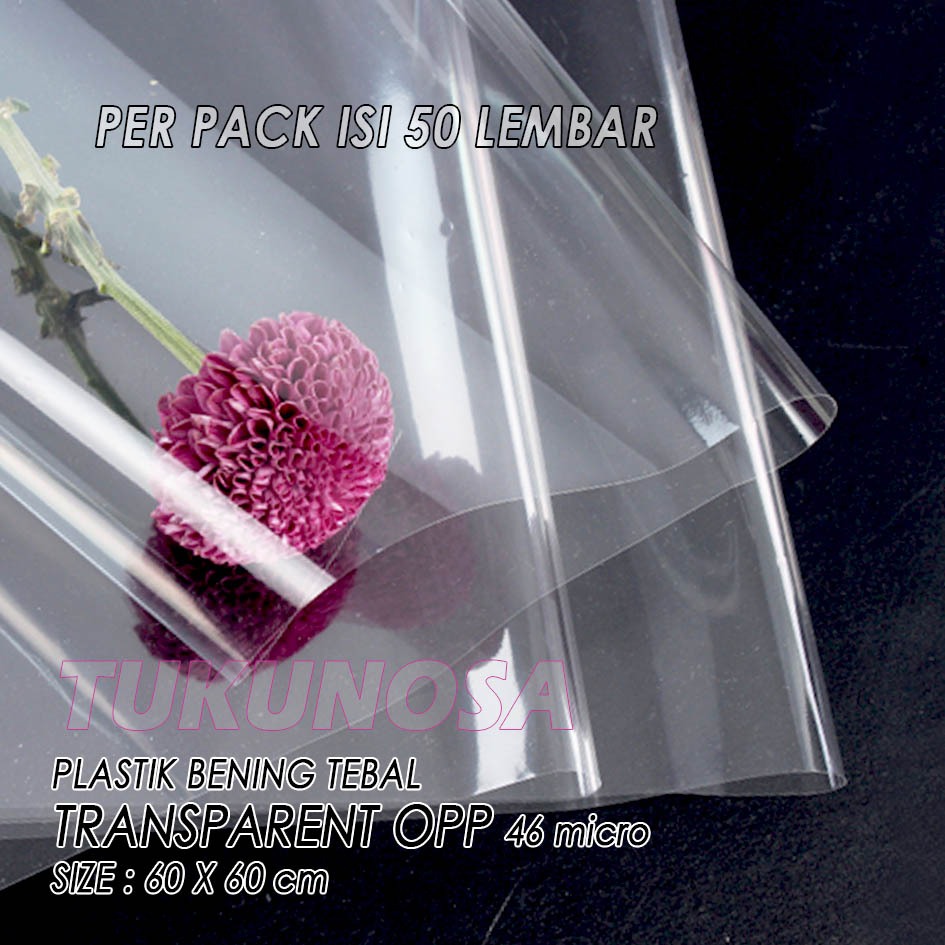 Jual PERPACK TRANSPARENT OPP 46 micro ( 50 lembar) PLASTIK OPP BENING ...