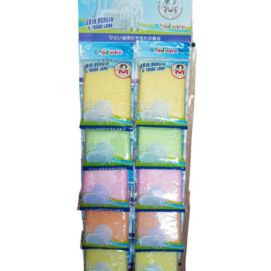 Jual Paket Ekslusif 12 Pcs Sponge cuci piring warna warni Spons cuci ...