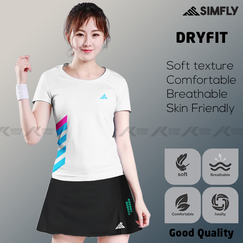 Jual SMF 05L Baju Badminton Cewe Dryfit Simfly Dewasa Kaos Bulutangkis ...