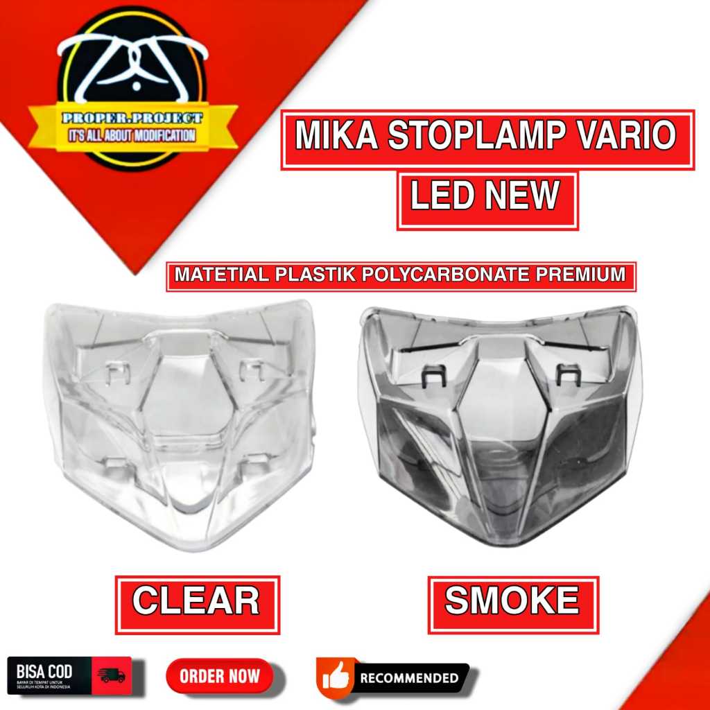Jual Mika Stoplamp VARIO 125/150 LED Cover Lampu Rem Belakang SMOKE ...