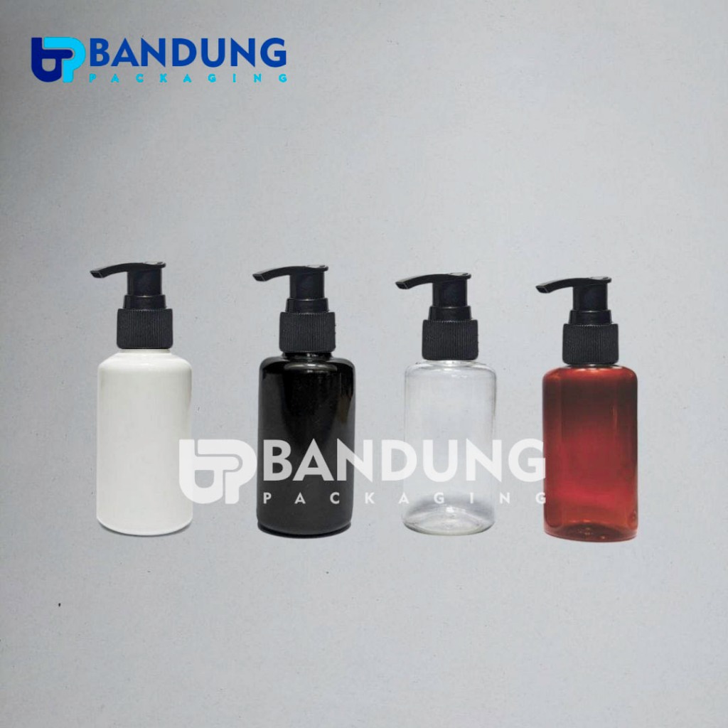 Jual Botol Plastik Pump Lotion Hitam - Botol Tubular 70ML Putih Clear ...