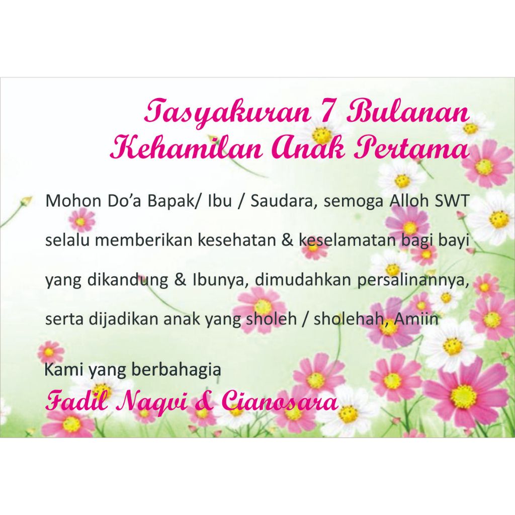 Jual undangan tasyakuran 4 dan 7 bulanan kehamilan | Shopee Indonesia