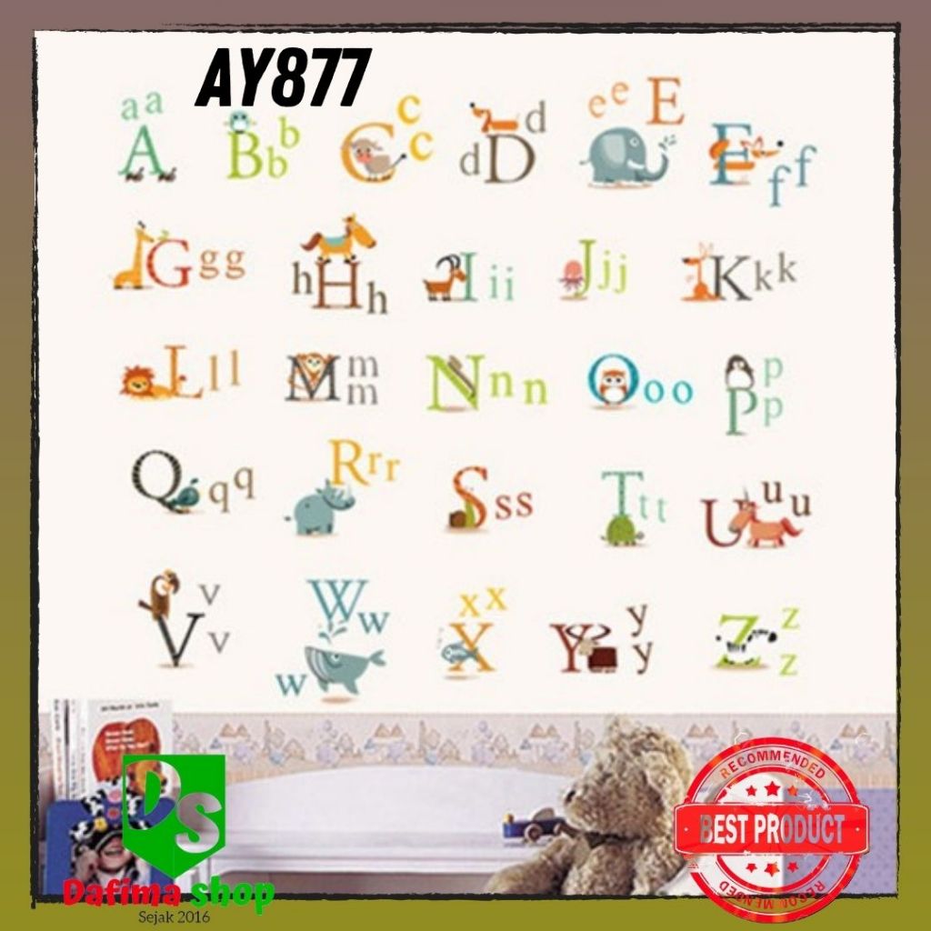 Jual Wallsticker Dinding Uk.60x90 motif Abjad AY877 | Shopee Indonesia
