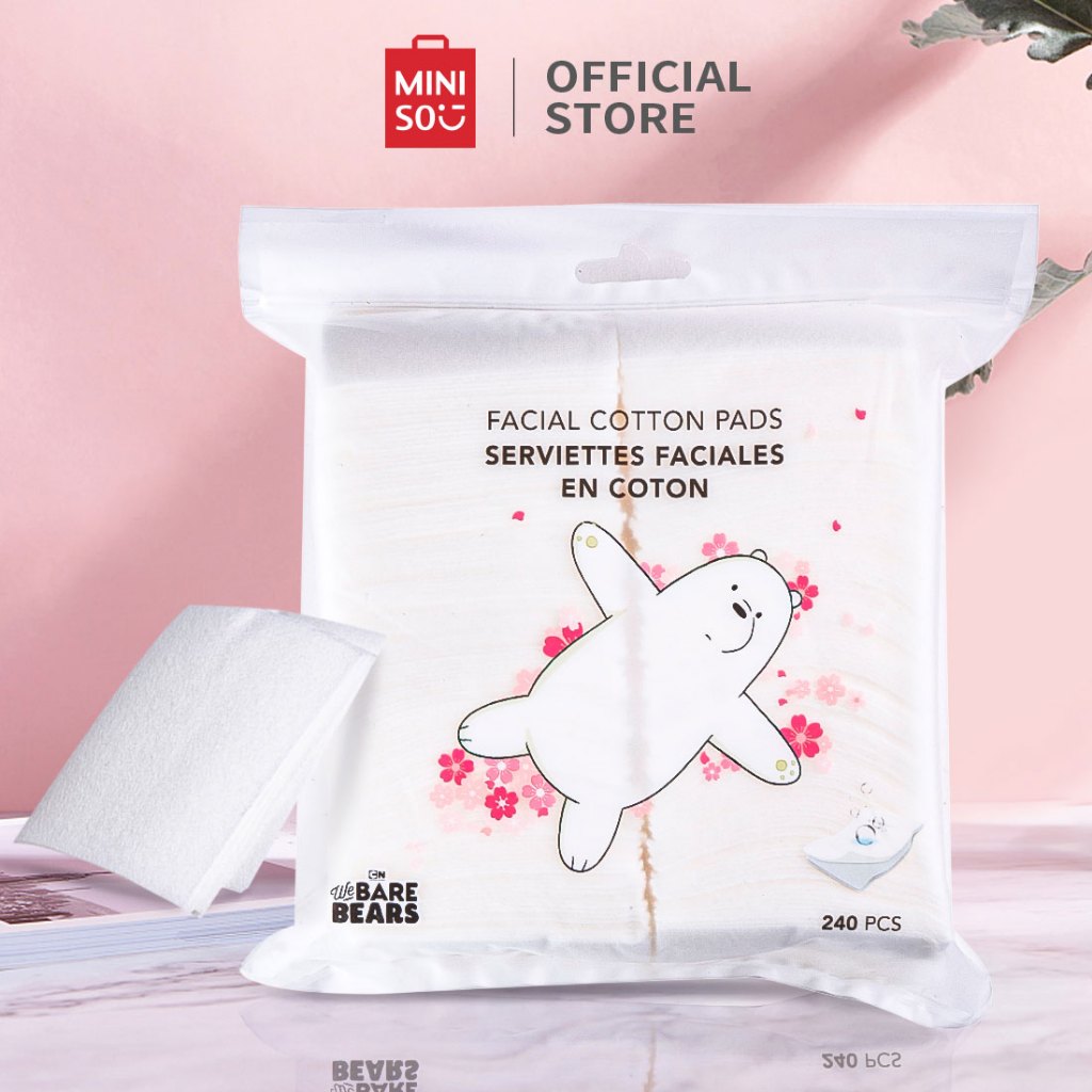 Jual MINISO Facial Cotton Pad 240pcs Kapas Tipis Pembersih Makeup Make ...