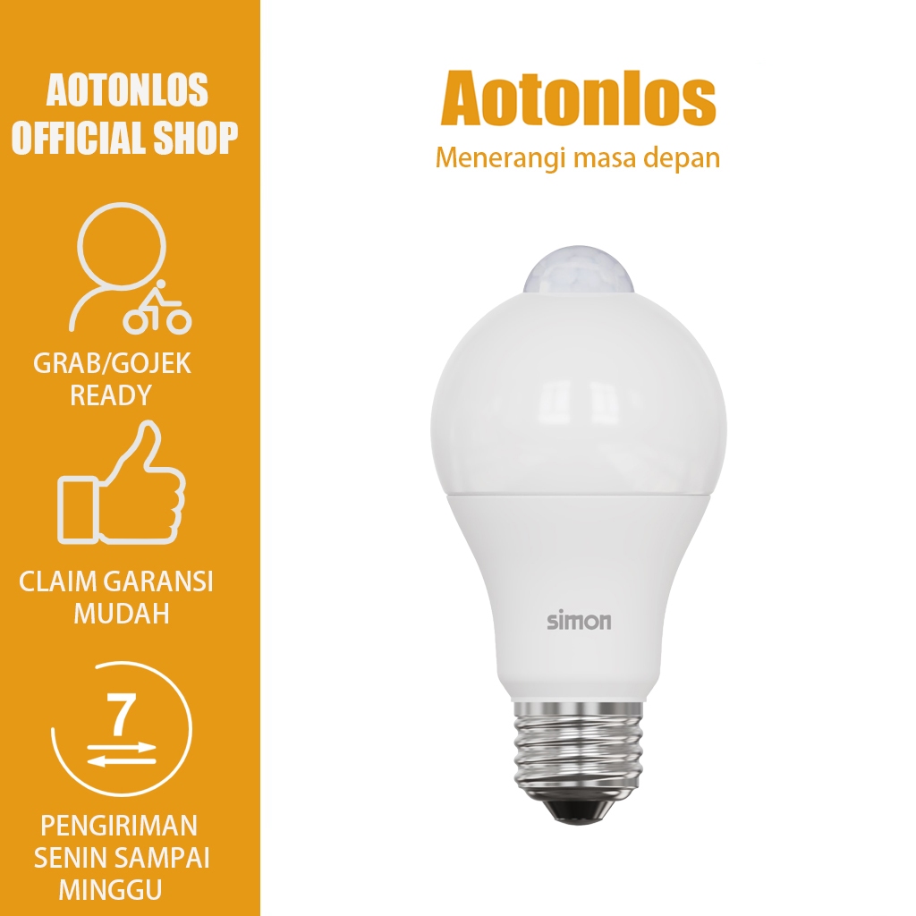 Jual SIMON LED Bulb Motion Sensor 6 watt - Lampu Sensor Gerak | Shopee ...