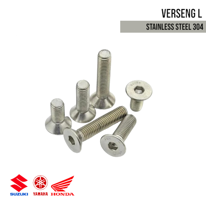 Jual (20pcs) BAUT VERSENG M3 x 16 BAUT COUNTERSUNK SS304 BAUT L FLAT ...