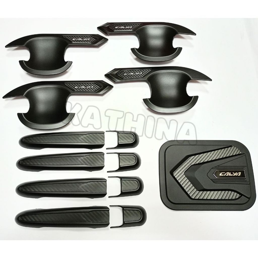 Jual Paket Outer Handle Tank Cover Mobil Calya 2016 Hitam List Carbon ...
