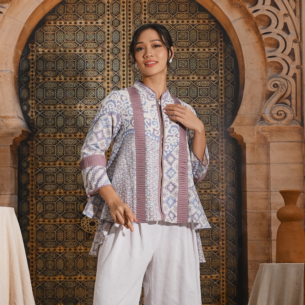 Jual NONA RARA - Orchid Dobi Rayya T2745, Baju kerja blouse batik ...