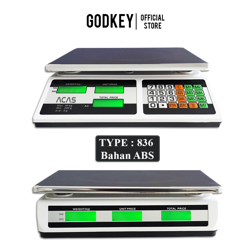 Jual ACS 6208 Timbangan Digital 40 kg / 200 gr Free Charger Elektronik Buah Duduk Laundry Barang ...