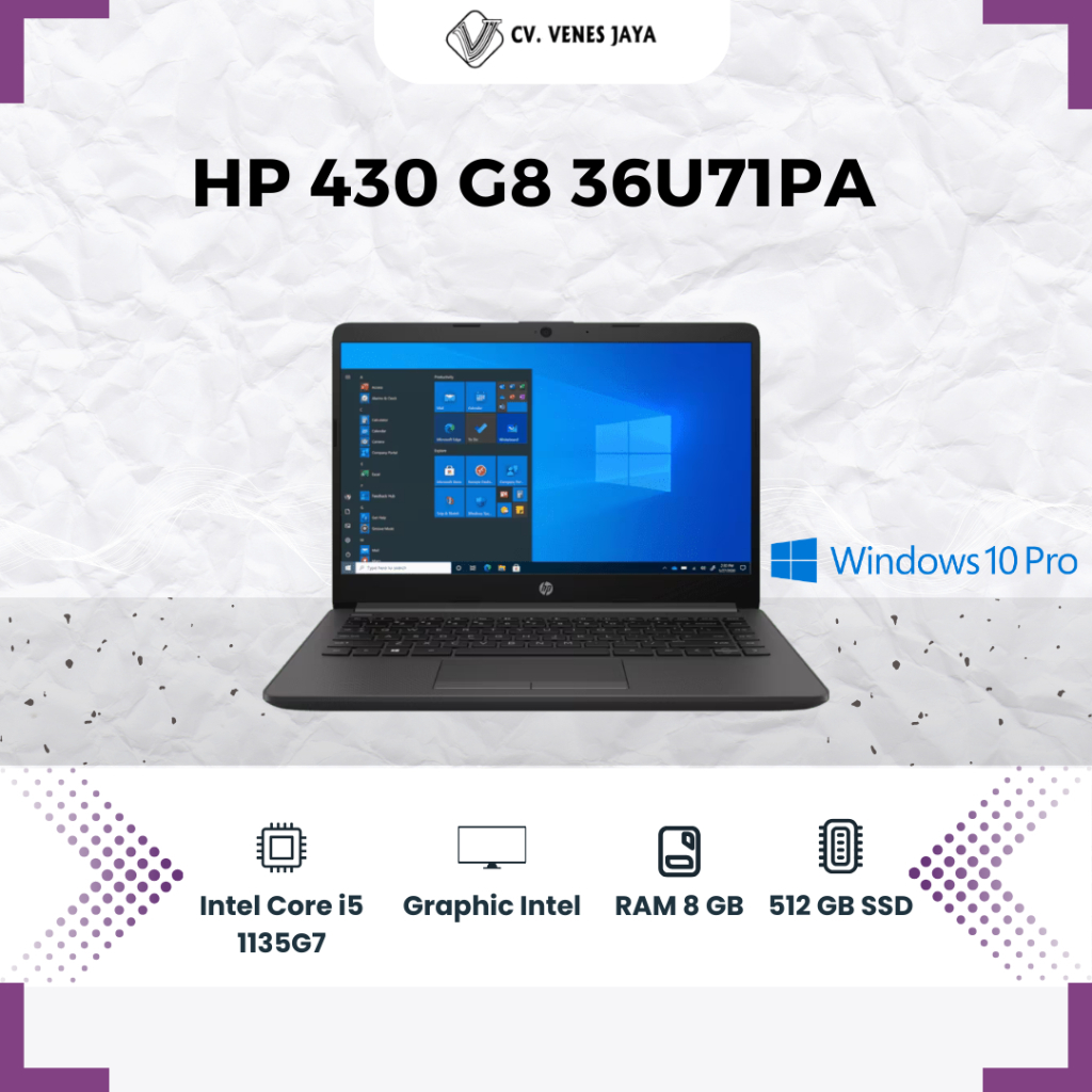 Jual LAPTOP HP 340 G836U71PA,INTEL CORE I5 1135G7,GRAPHIC INTEL,RAM 8 ...