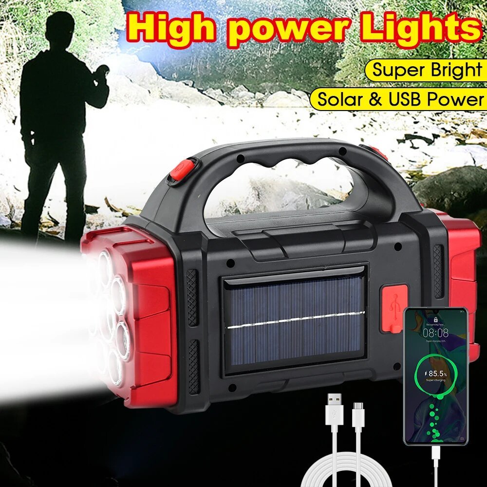 Jual Senter Kemah LED Tenaga Surya Kuat 4 Mode Pencahayaan Lampu Kerja COB Lampu Senter Surya ...