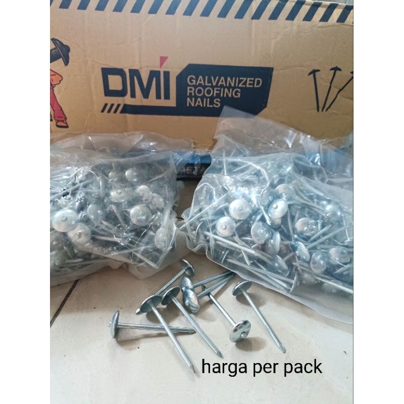 Jual {1KG Per Pack} Paku Payung Paku Seng 2 inch polos dan 2,5inch Ulir ...