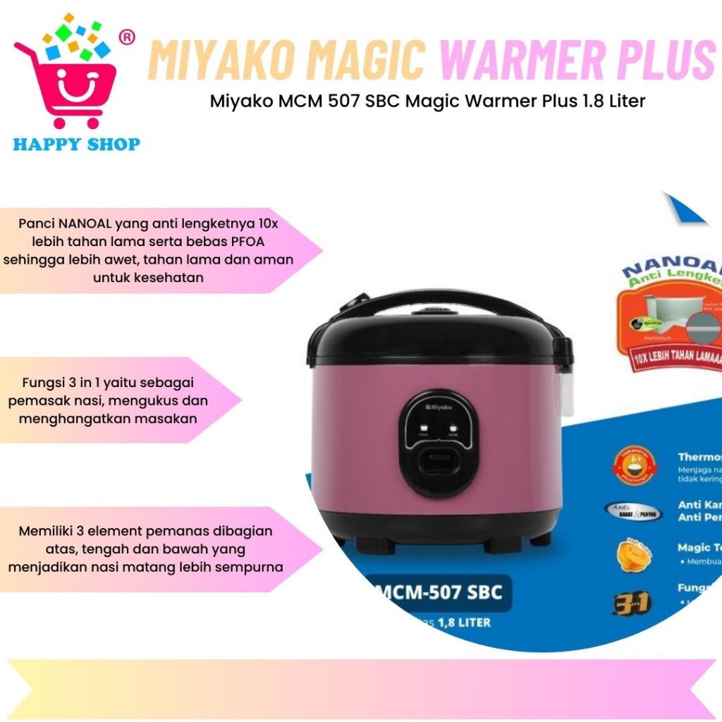 Jual Miyako MCM 507 SBC Magic Warmer Plus 1.8 Liter | Shopee Indonesia