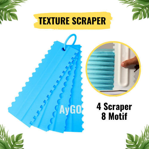 Jual 4pcs TEXTURE SCRAPER DECORATING PAINTING / BUTTER CREAM | Shopee ...