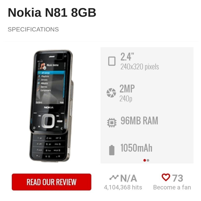 Jual NOKIA N81 8GB SLIDE HP LEGENDARIS HP NOSTALGIA HP SULTAN DI JAMANYA 100% ORIGINAL NOKIA ...
