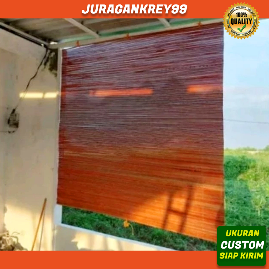Jual Krey tirai bambu sawit Full Plitur vernis ukuran 3x3m BONUS ...